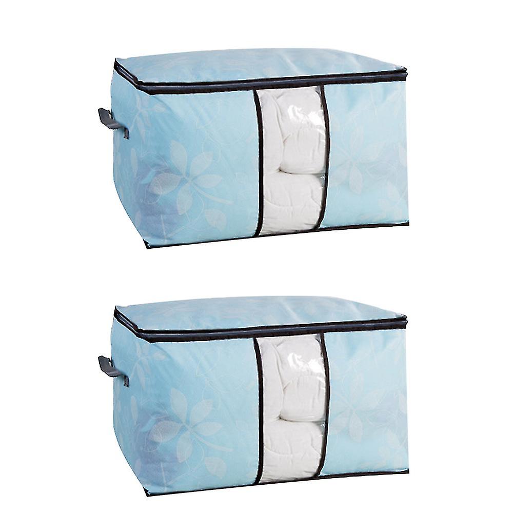 2pcs Nonwoven Quilt Storage Bags Leaves Pattern Transparent Window ...