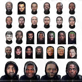 Detachable Face Cover with Celebrity Print for Women, Reusable ...