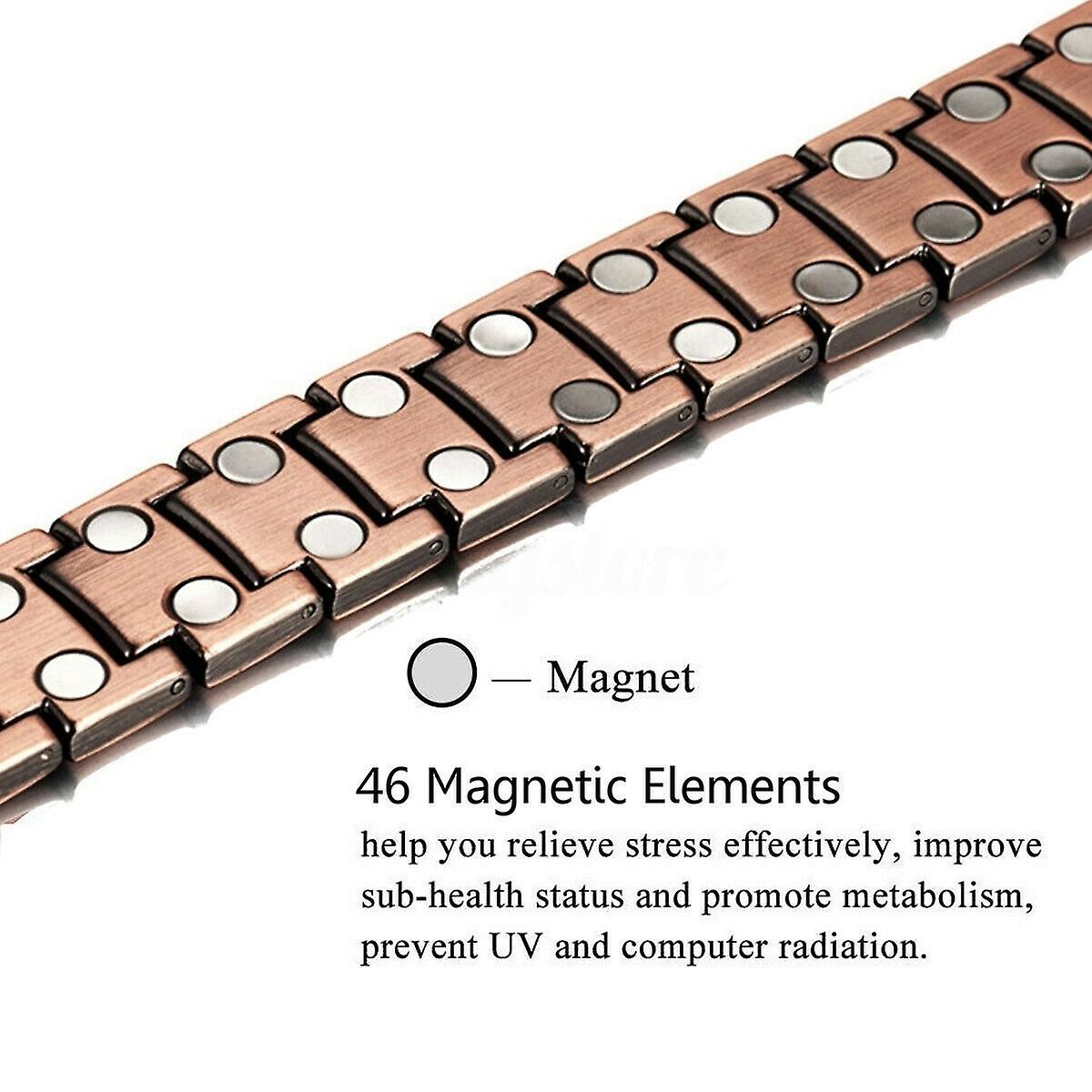 PURE SOLID COPPER MAGNETIC 42 Double Row Magnets BRACELET MEN ARTHRITIS ...