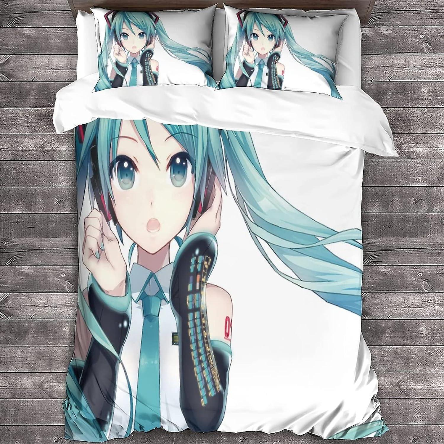 ALXFFBN Hatsune Miku Duvet Cover Bedding Set 3D Anime Characters Duvet ...