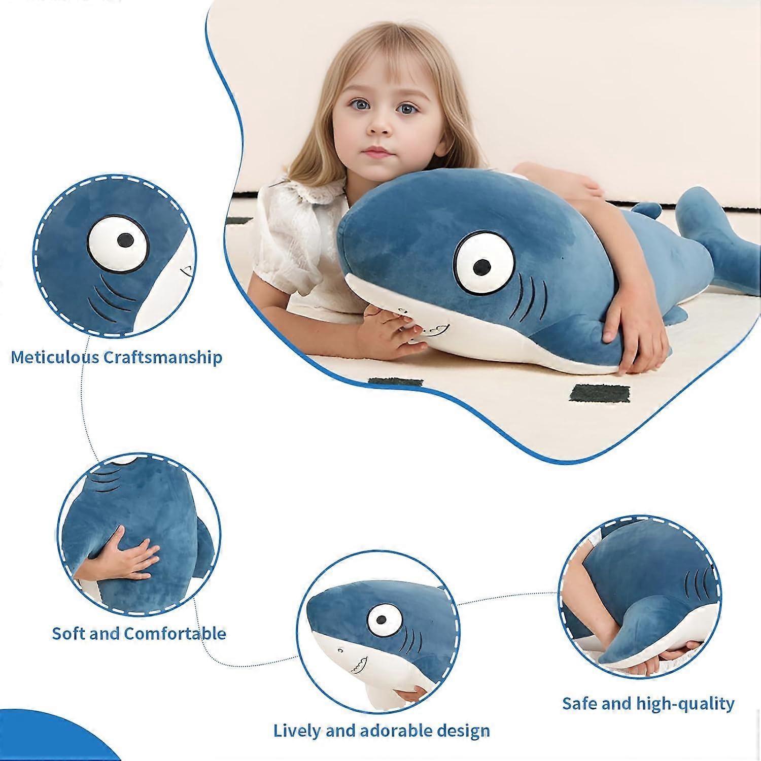 32 Blue Giant Sharks Plush,Large Whale Shark Stuffed Animals, Big Ocean ...