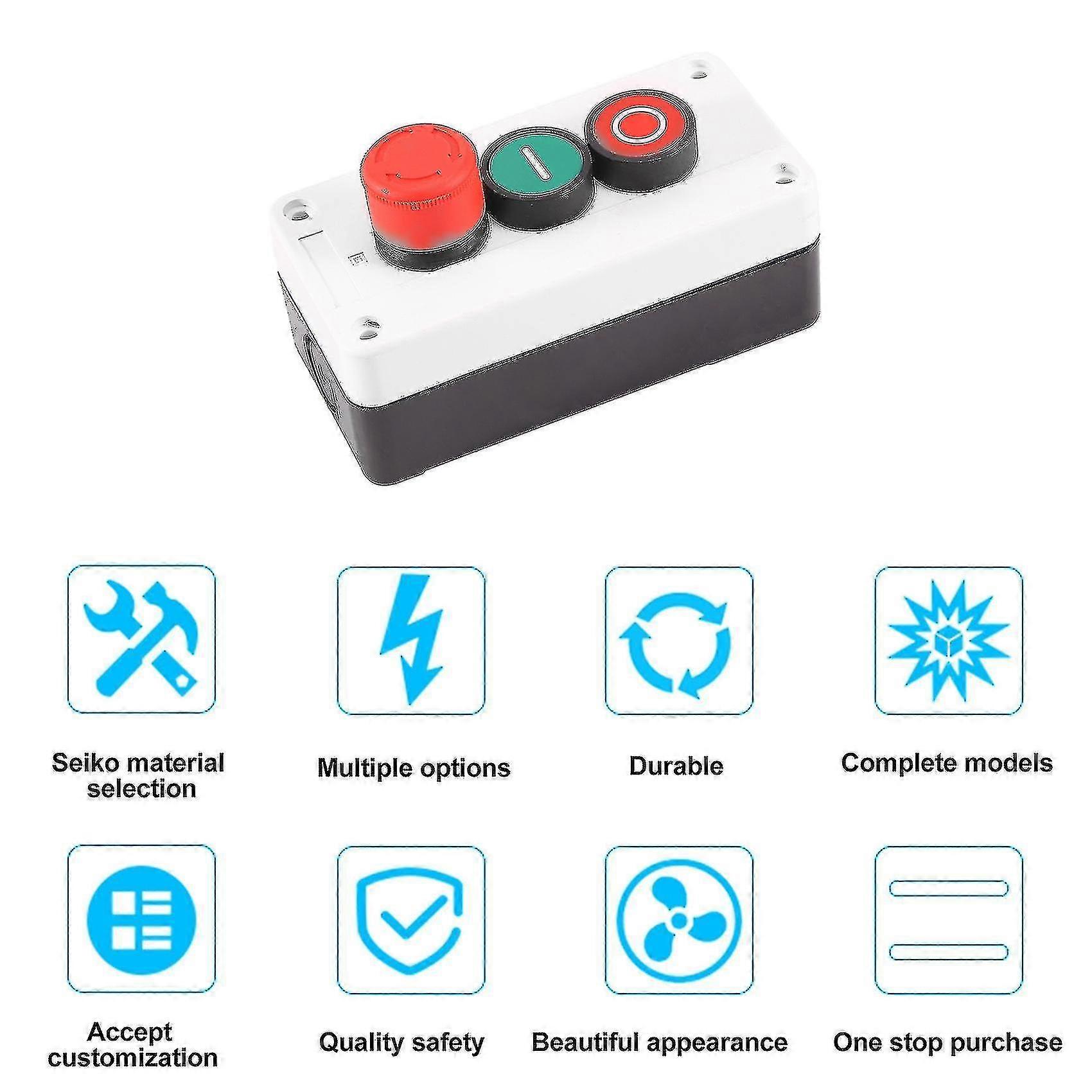 Nc Emergency Stop No Red Green Momentary Push Button Switch Station ...