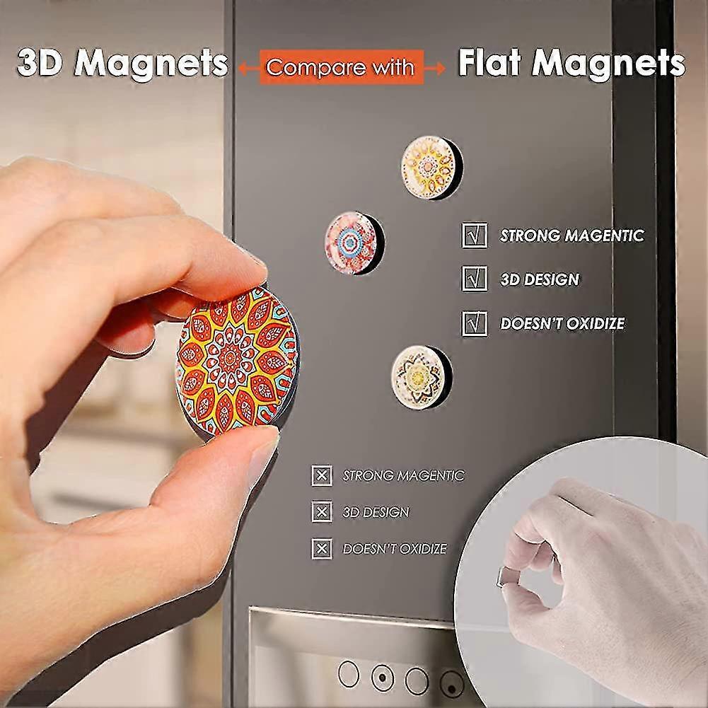 Refrigerator Magnets - Decorative 3d Glass Notice Board Magnets With ...