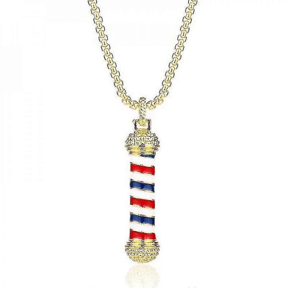 Barber Shop Pole Pendant Necklaces For Men Hair Dresser Tools 3d Barber ...