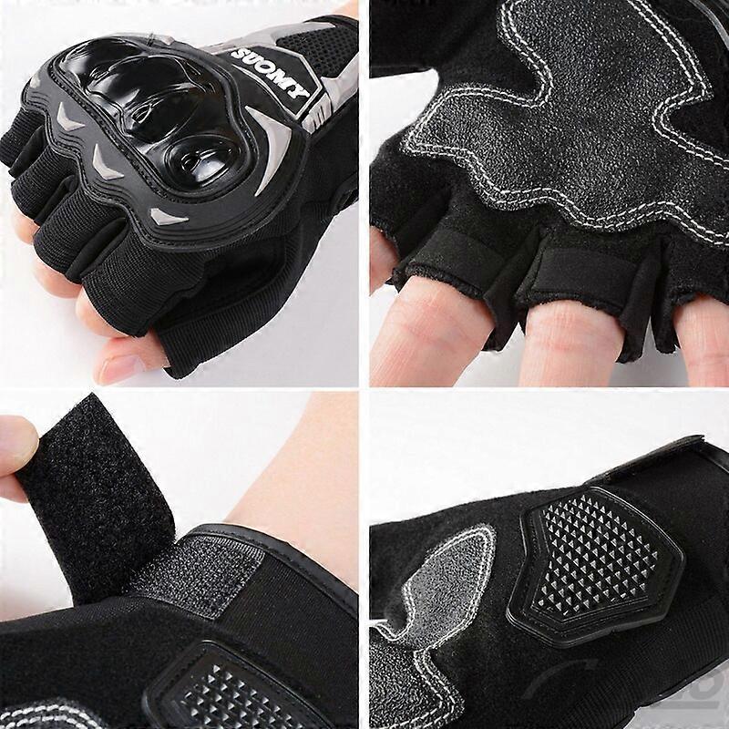 Newest Half Finger Motorcycle Gloves Summer Bicycle Cycling Gloves Hard ...