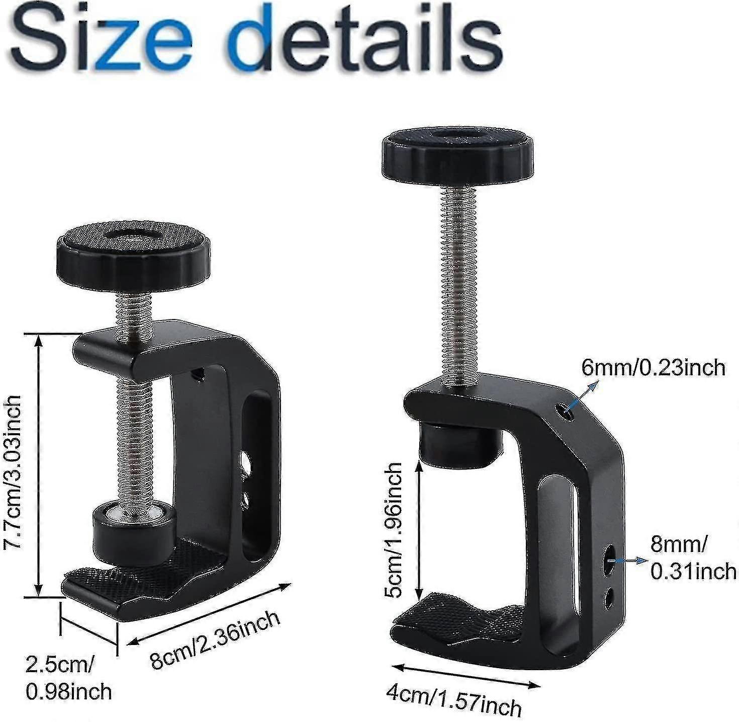 Universal C-clamp 2pcs Aluminum Alloy Universal C Table Desk Clamp With ...