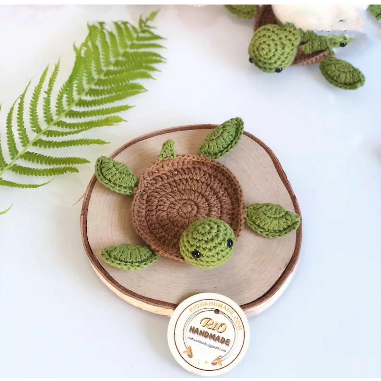 Handmade Turtle Coasters Cute Crochet Weave Drink Coaster Set | Fruugo UK