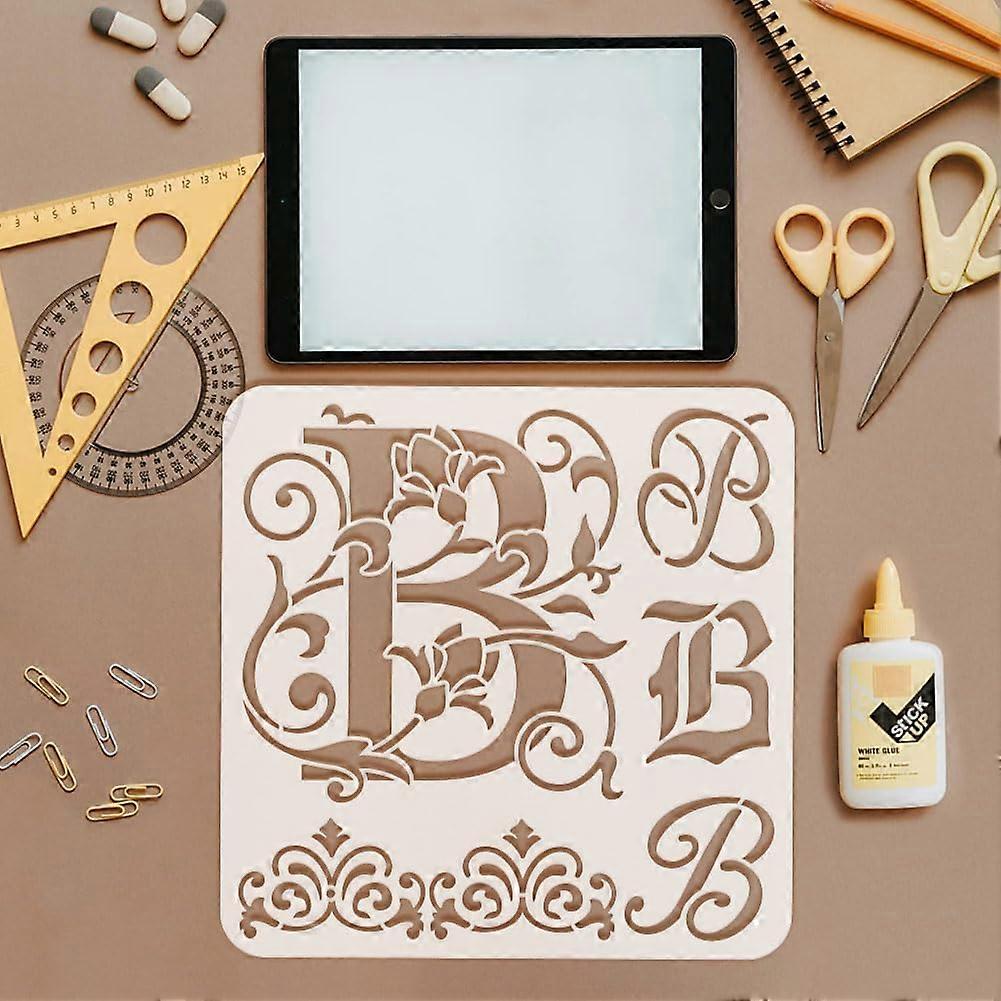 Initial B Painting Stencil 11.8x11.8inch Reusable Graffiti Letter B ...