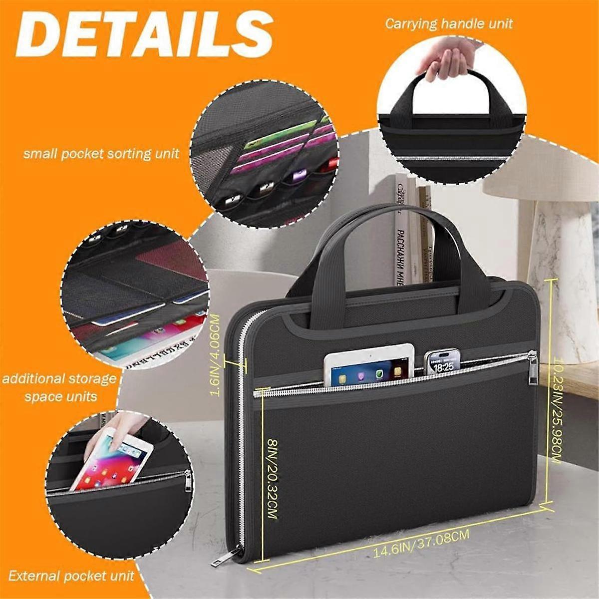 Accordion File Organizer, Waterproof Fireproof 14.6x10.2in File ...