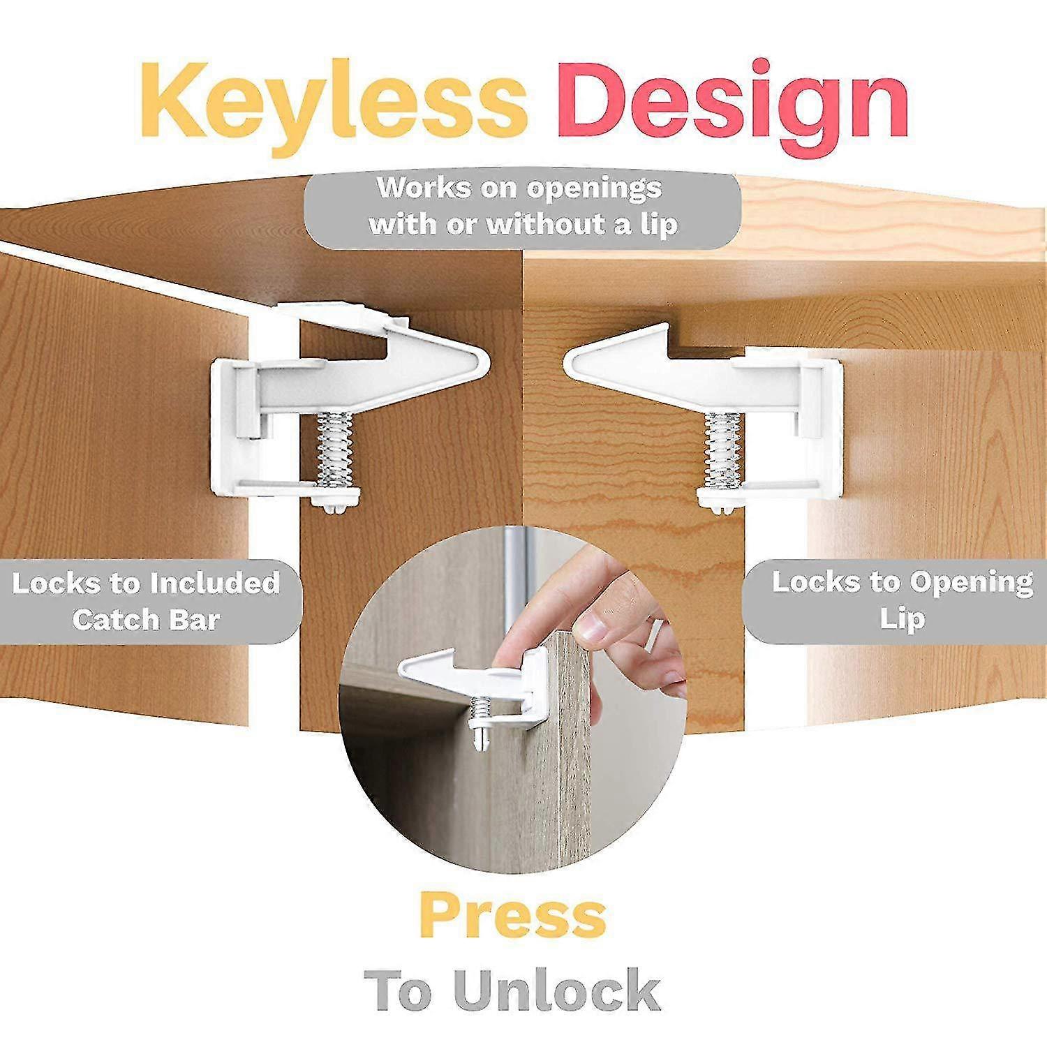 Child Safety Locks, 10 Pack Baby Proofing Cabinet Locks, Magnetic ...