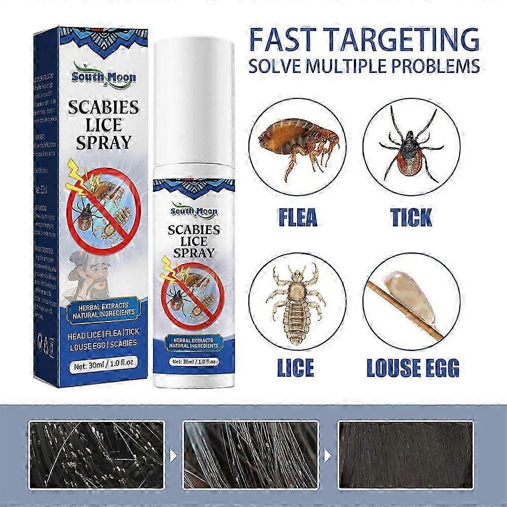 1-3pcs Scabies Lice Removal Spray For Hair Care Head Lices Louse Egg ...