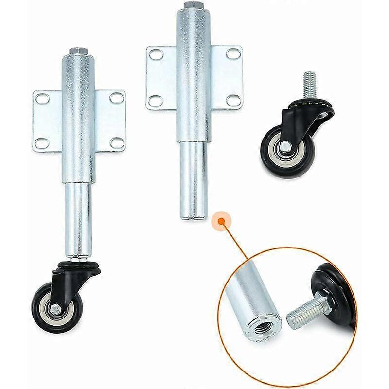 2Pcs Rolling Caster with Spring, Casters for Heavy Gates, Furniture and ...
