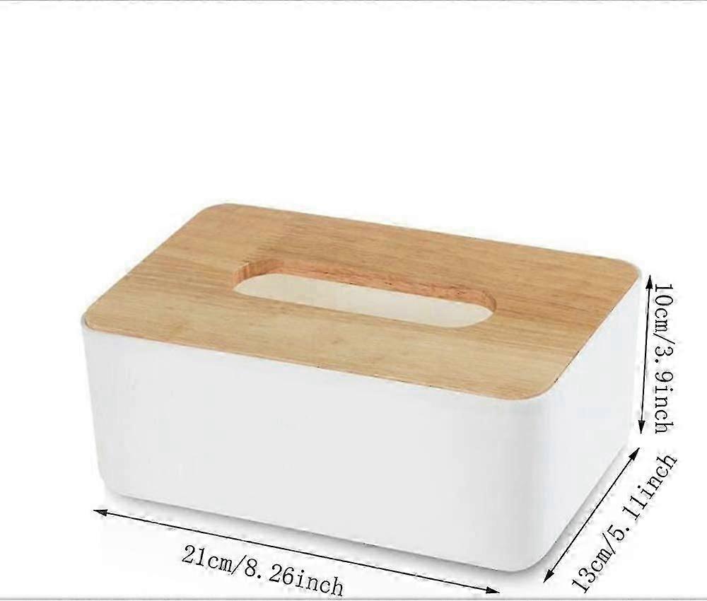 Tissue Holder Facial Tissue Box Cover Holder with Oak Wooden Cover ...