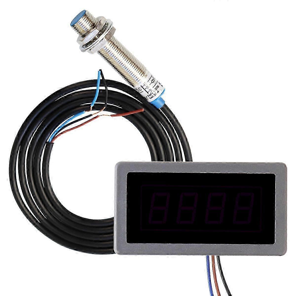 Digital LED RPM Tachometer for 220V AC with NPN Hall Proximity Switch ...