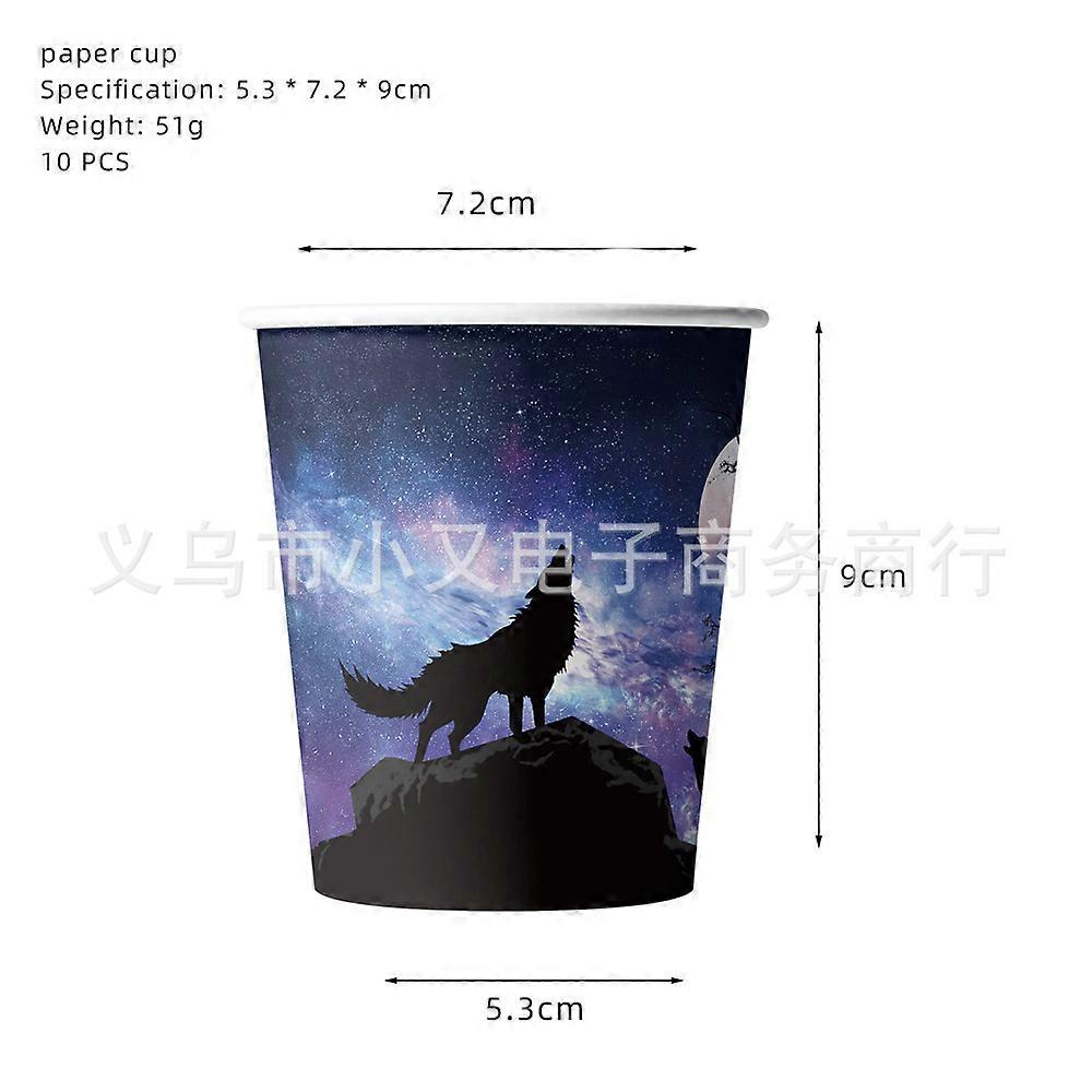 Wolf-themed birthday party tableware, decorations, paper plates, paper ...