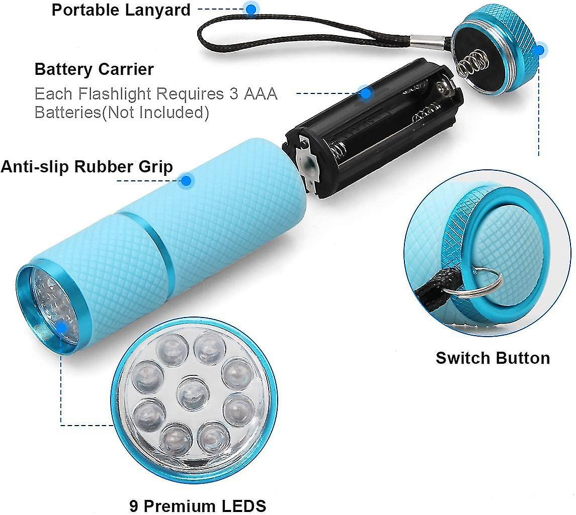 2024 9 Led Glow In Dark Flashlights, 4 Pack Rubber Coated Small ...