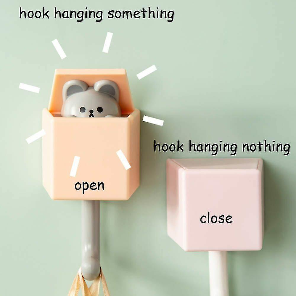 6pcs Cute Cat Hook Seamless Washroom Bedroom Door Hanger Key Umbrella ...