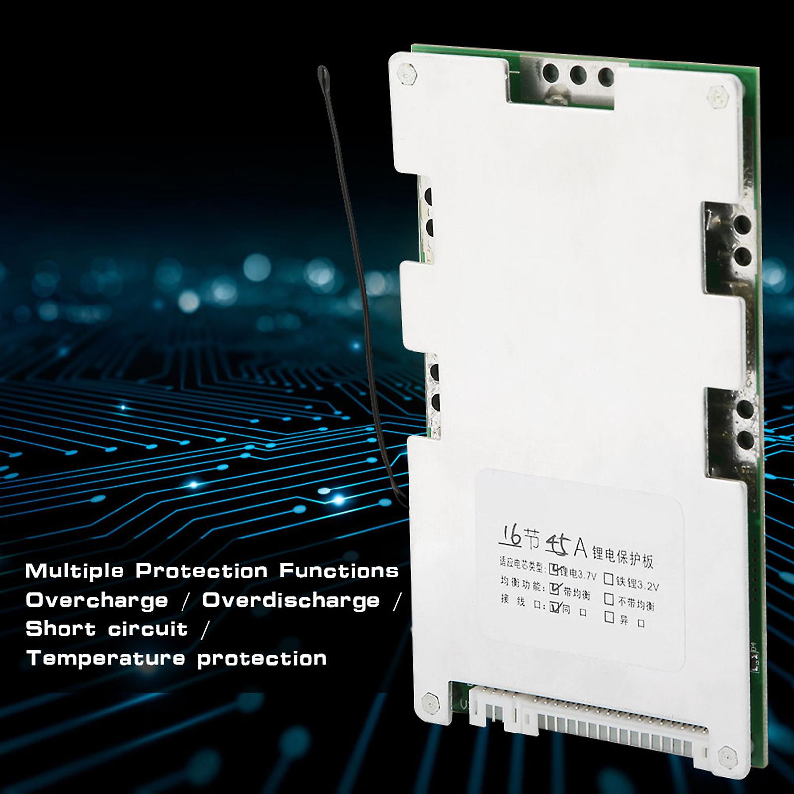 16S 45A Lithium Battery Charging Protection Board BMS PCB with Balance ...