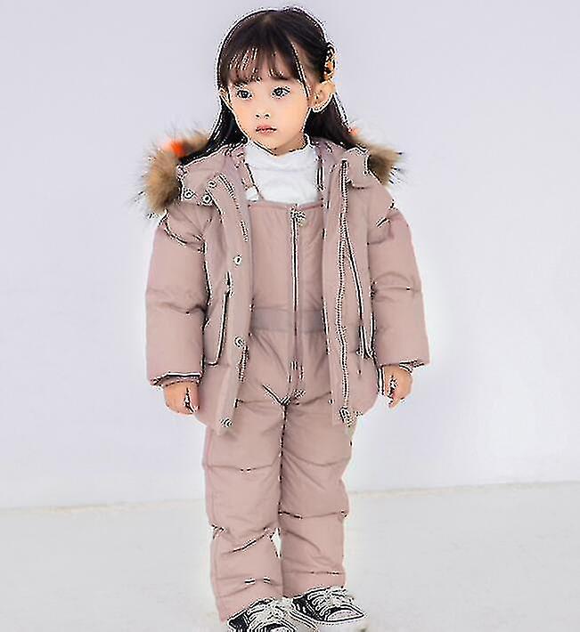 Kids Winter Puffer Jacket And Snow Pants 2-piece Skisuit Set | Fruugo UK