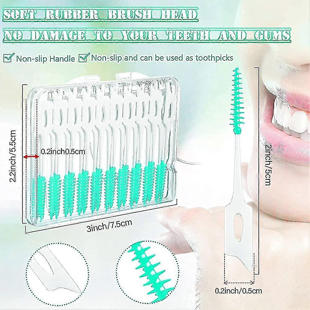 40 Pieces Tooth Floss Picks Interdental Brush Flosser Sticks In With ...