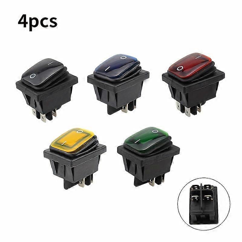 4pcs KCD4 Waterproof Boat Switch 4-pin Locking Switch 16A Waterproof ...