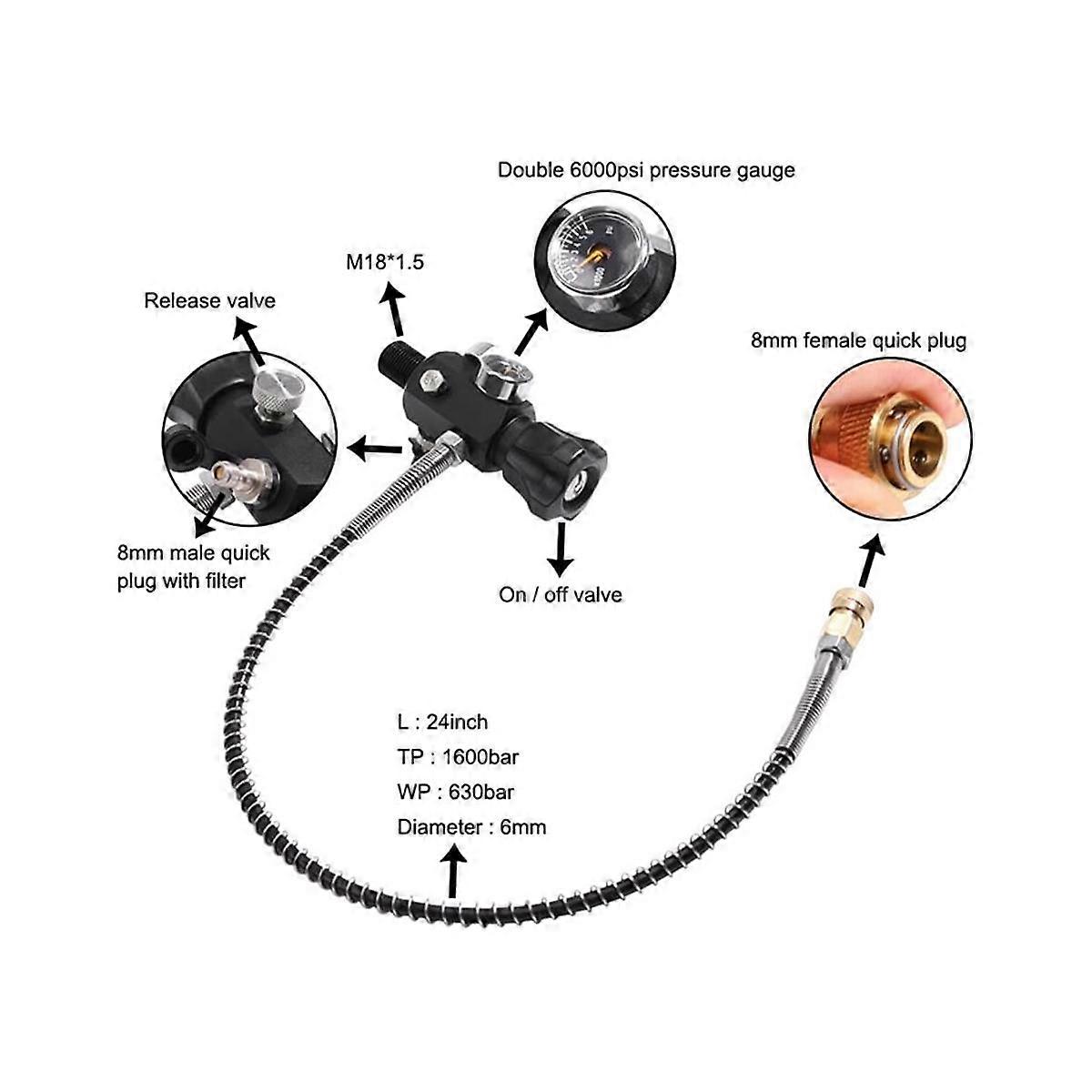 M18X1.5 DIN Valve Scuba Adapter,Scuba Tank Valve 4500Psi Working ...