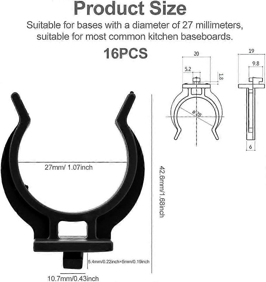 Kitchen Base Brackets Base Foot Clip, Pack of 16 Kitchen Base Clips ...