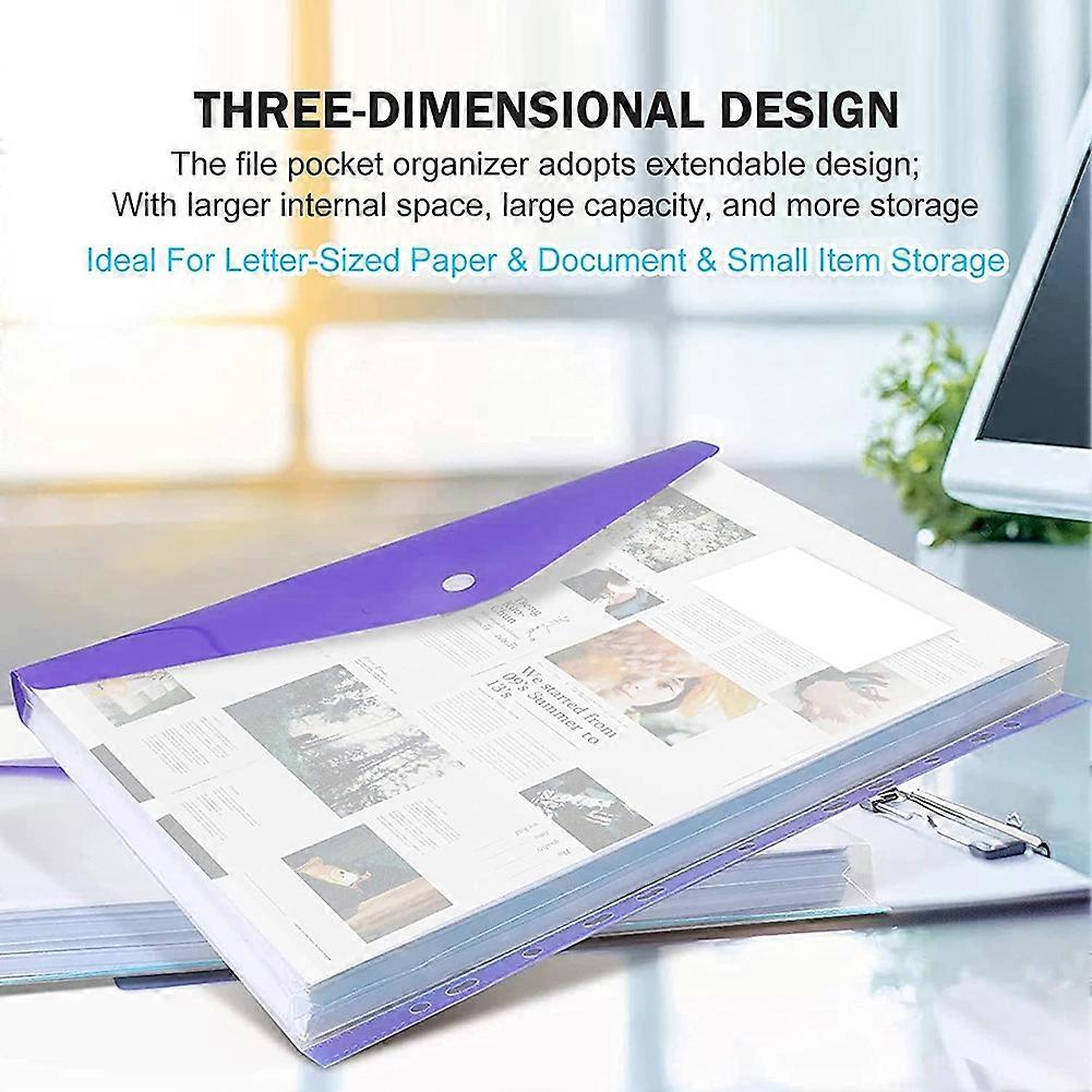 12 Packs Binder Pocket 11 Holes Expandable Binder Folders for 2/3/4 ...