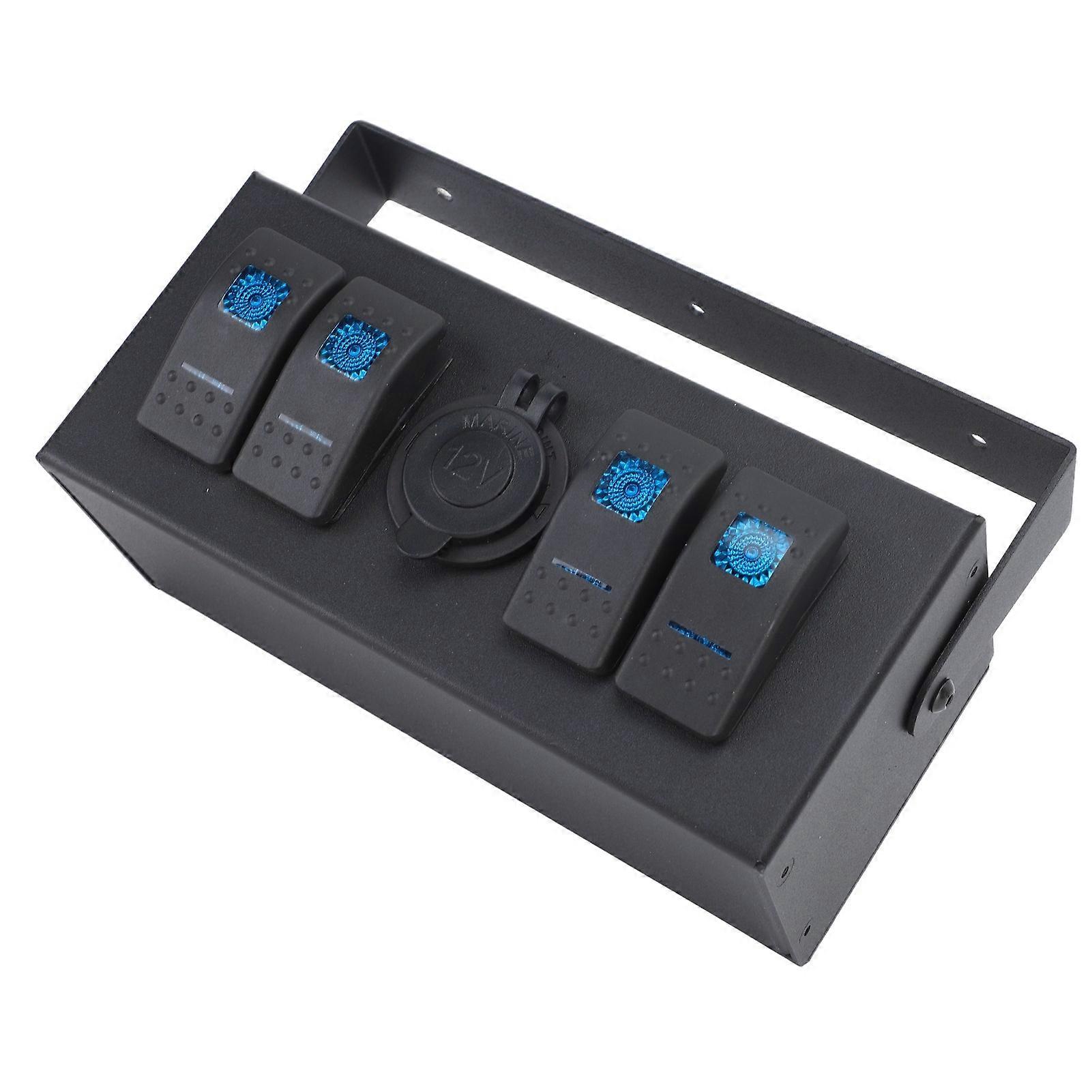 4 Gang Rocker Switch Box DC 12?24V ON Off Toggle Panel Box with ...