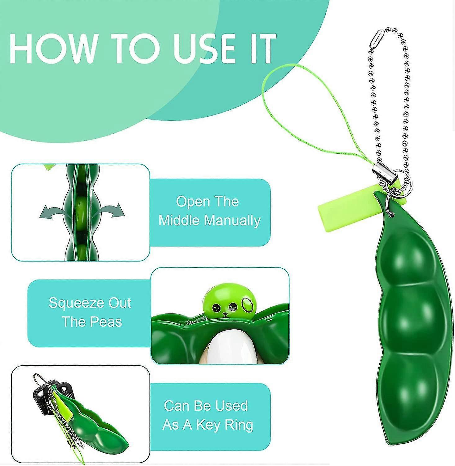 12-pack Fidget Bean Toys Funny Expression Bean Fidget Toys Soy Squeeze ...