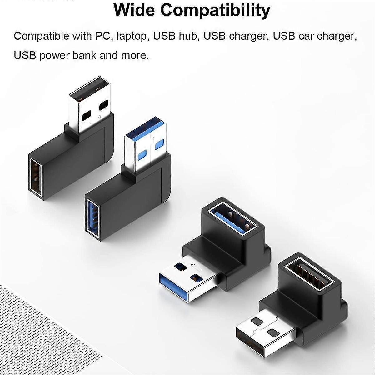 4 Pack Usb 3.0 Adapter Vertical Up And Down Angle, Horizontal Left And ...