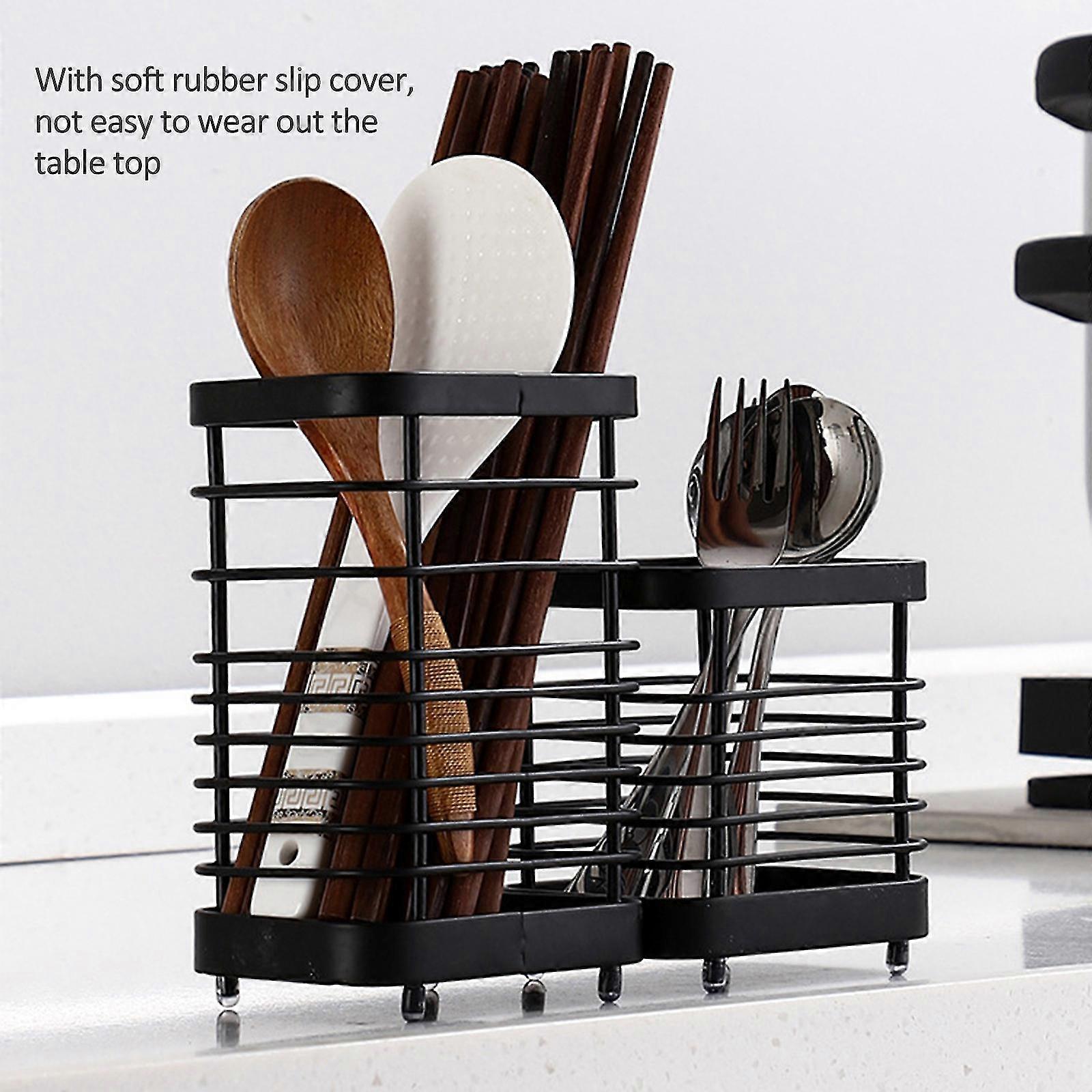 Stainless Steel Countertop Holder Cutlery Stand Kitchen Sink Tidy ...