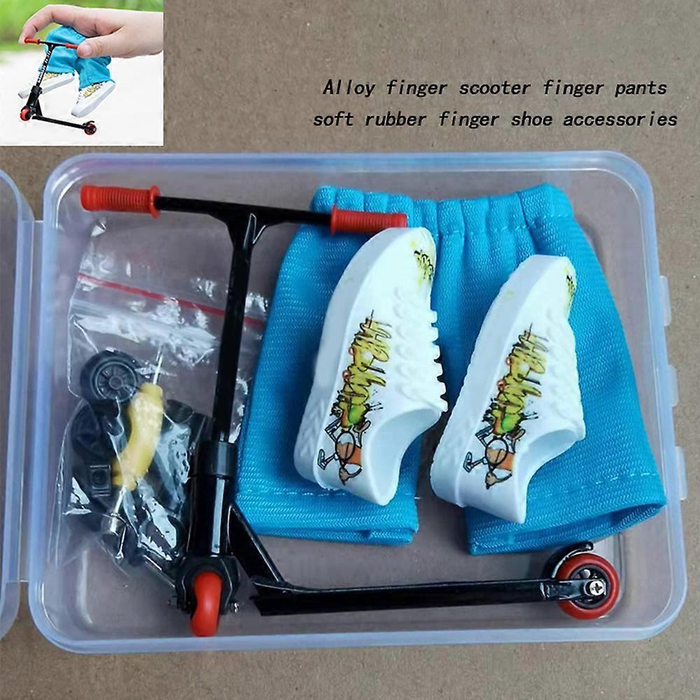 Finger Shoes Finger Pants Finger Scooter Toy Set Funny Stress Relief ...