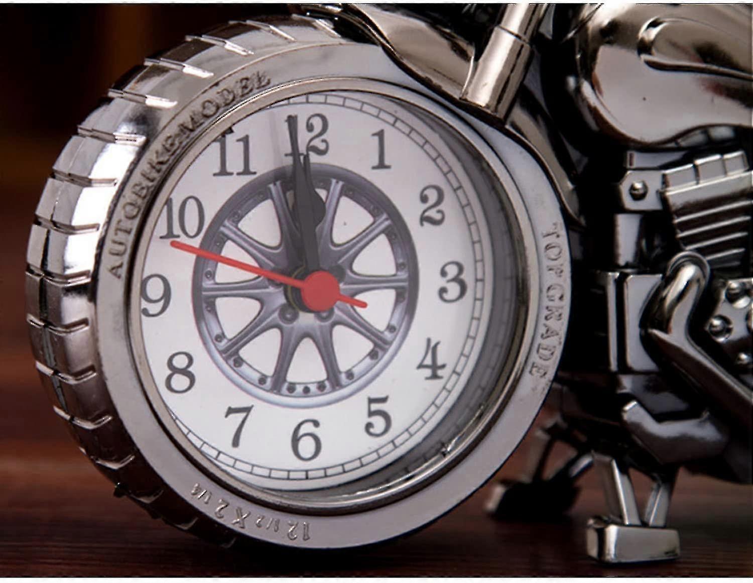 Retro Motorcycle Style School Alarm Clock Table Desk Clock Cool Moto ...