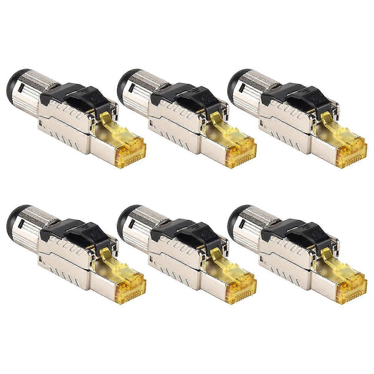 6-pack Tool Free Shielded Rj45 Cat 8, Cat8 Field Termination Plug, Cat8 ...