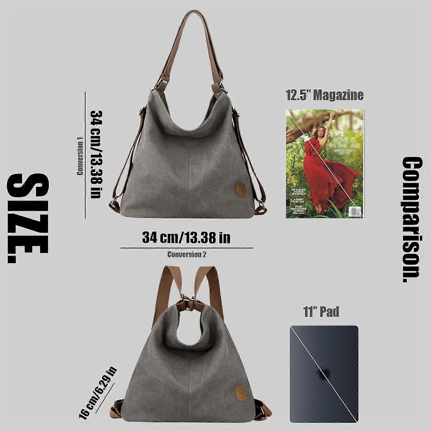 Large Tote Bag Convertible Backpack Purse for Women with Zipper Pockets ...