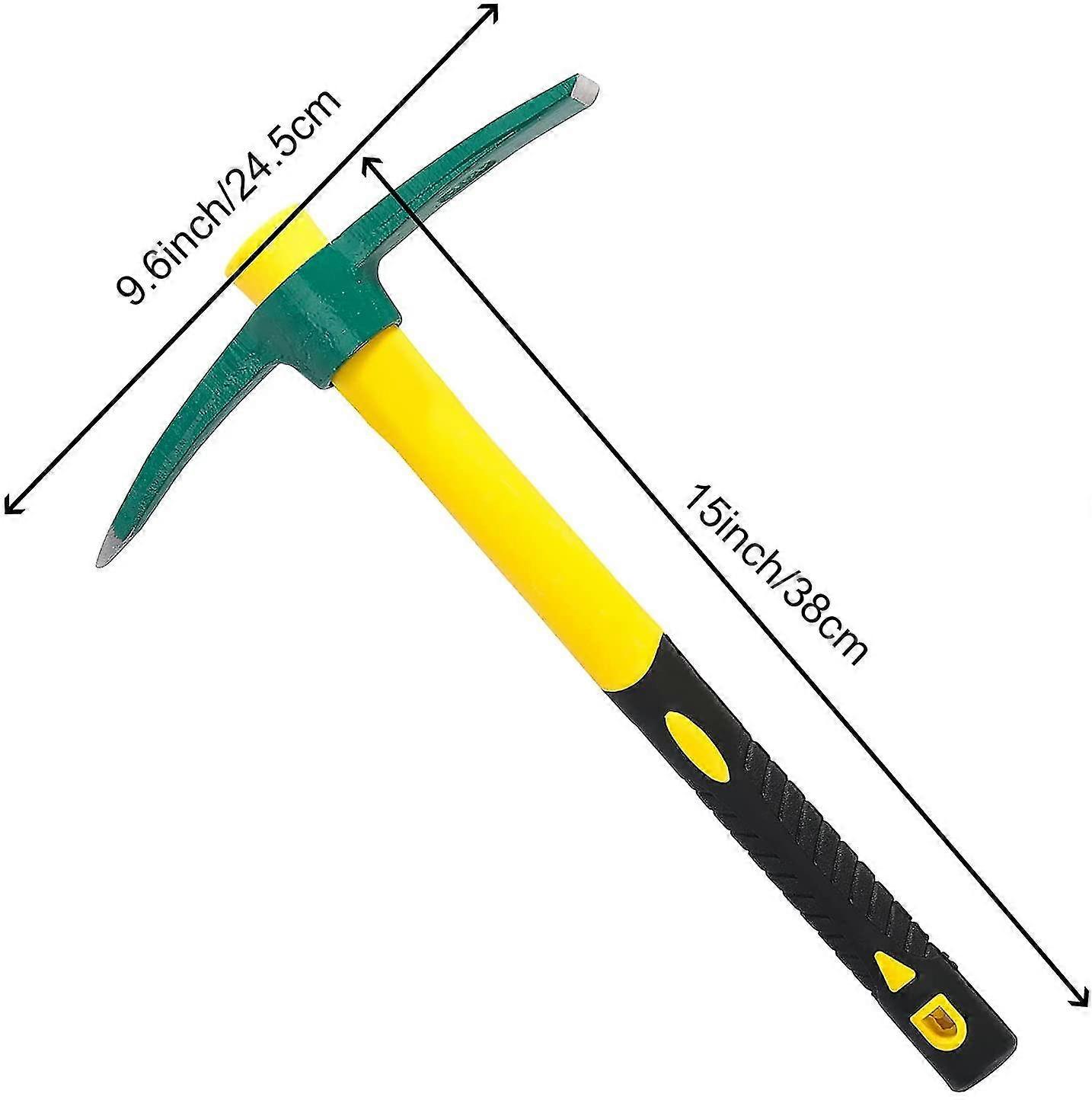 2 Pcs 15 Inch Pick Heavy Duty Mattock Hoe, Forged Weeding Pickaxe With ...