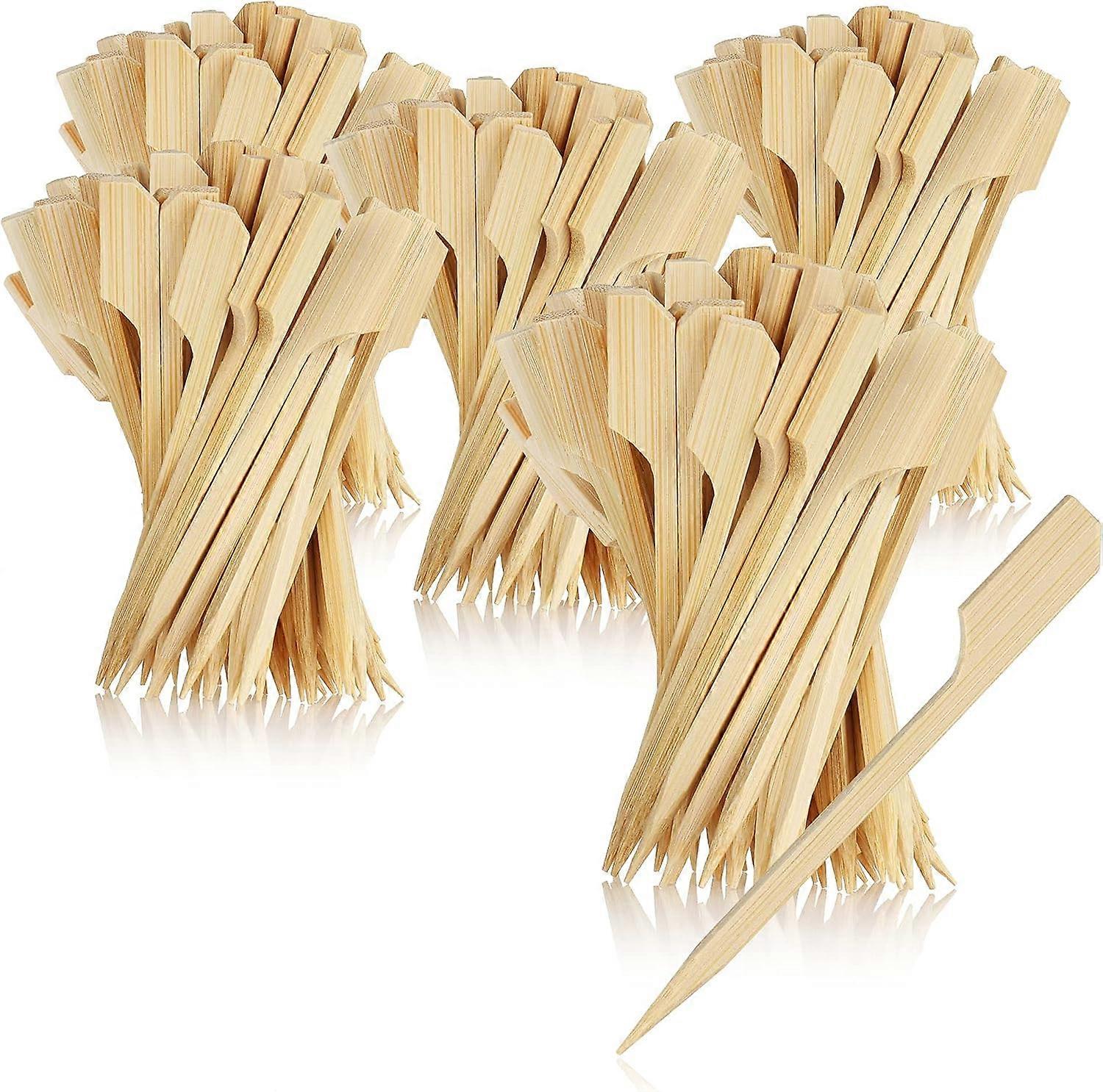 500x Bamboo wooden finger food skewers - two-pronged wooden skewers ...