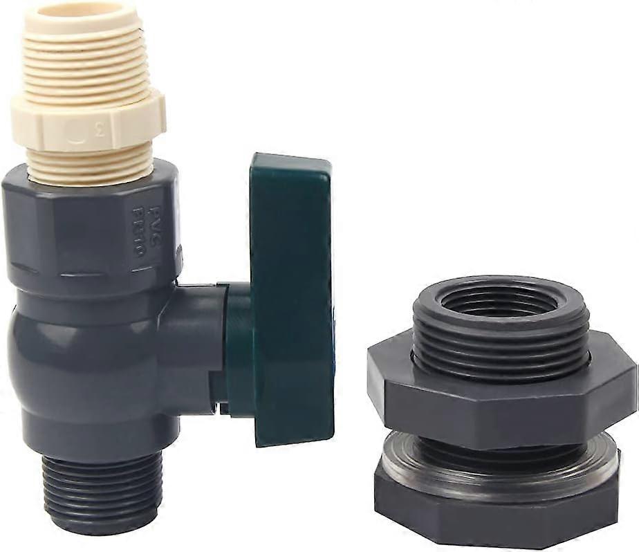 Connector PVC Water Tanks Faucet PVC Rain Barrel 3/4 Inch with Bulkhead ...