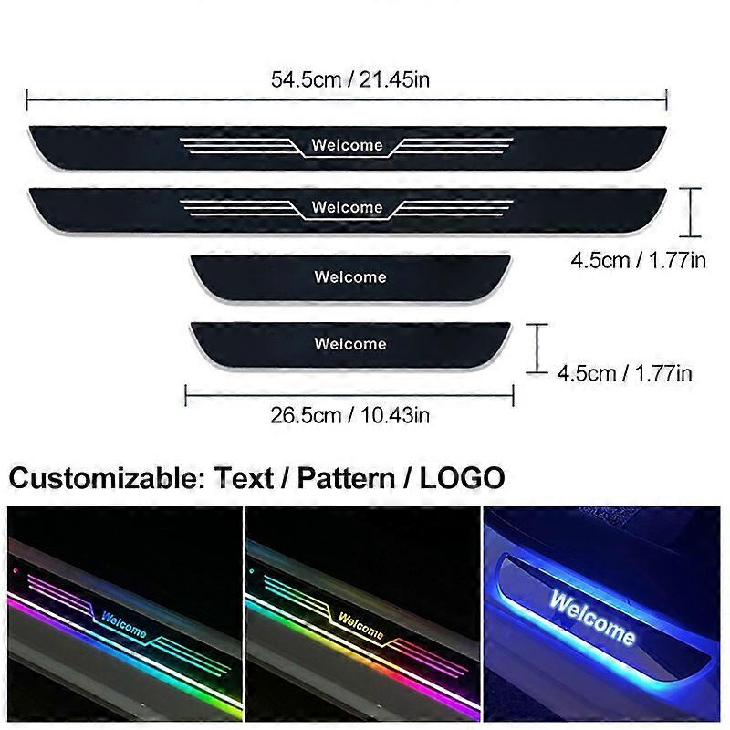 4/2 Pcs Customized Car Door Sill illuminated Light logo Projector Lamp ...