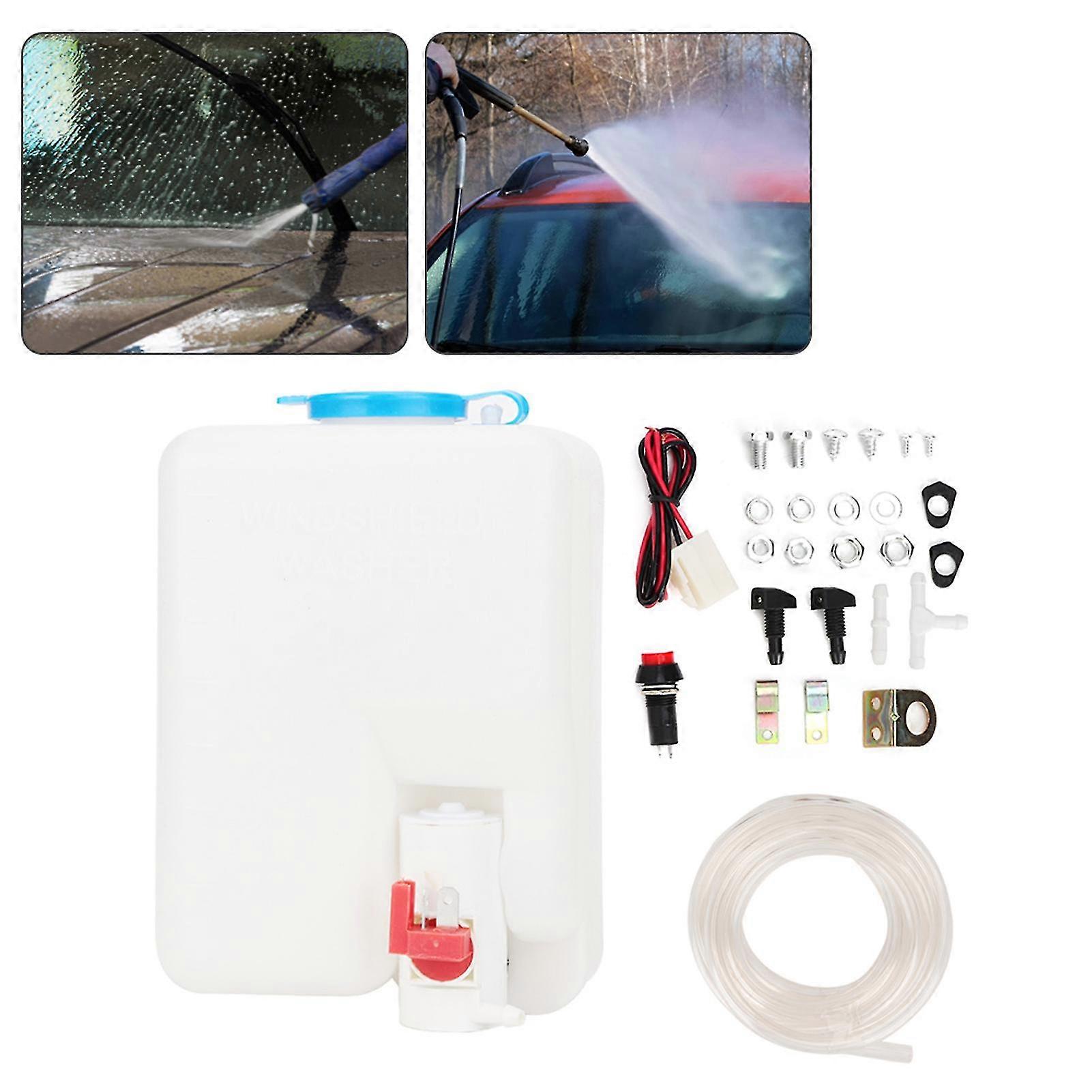 Universal Washer Kit Cleaning Pump 12V 1.8L Windshield Wiper Reservoir ...
