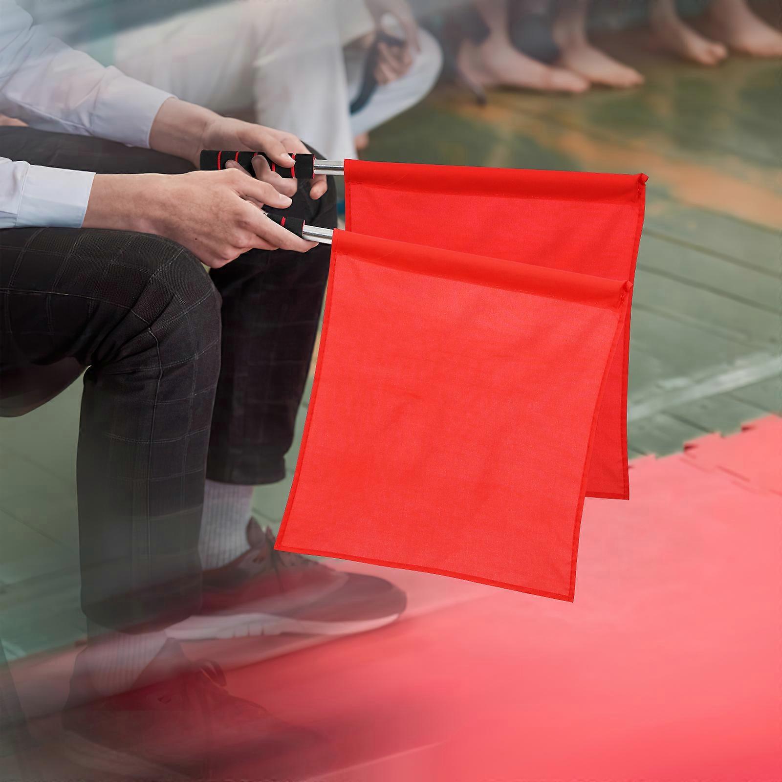 2 Pcs Referee Flags Command Flags Signal Flags Hand Waving Flags for Game Match Competition ...