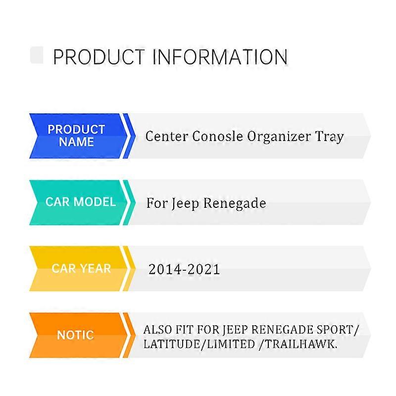 Center Console Tray Compatible For Jeep Renegade 2014 2015 2016 2017 ...