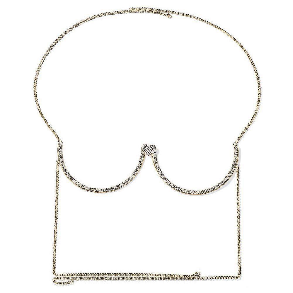 Heart Chest Bracket Jewellery Bra Chain for Women Body Crystal Bikini ...