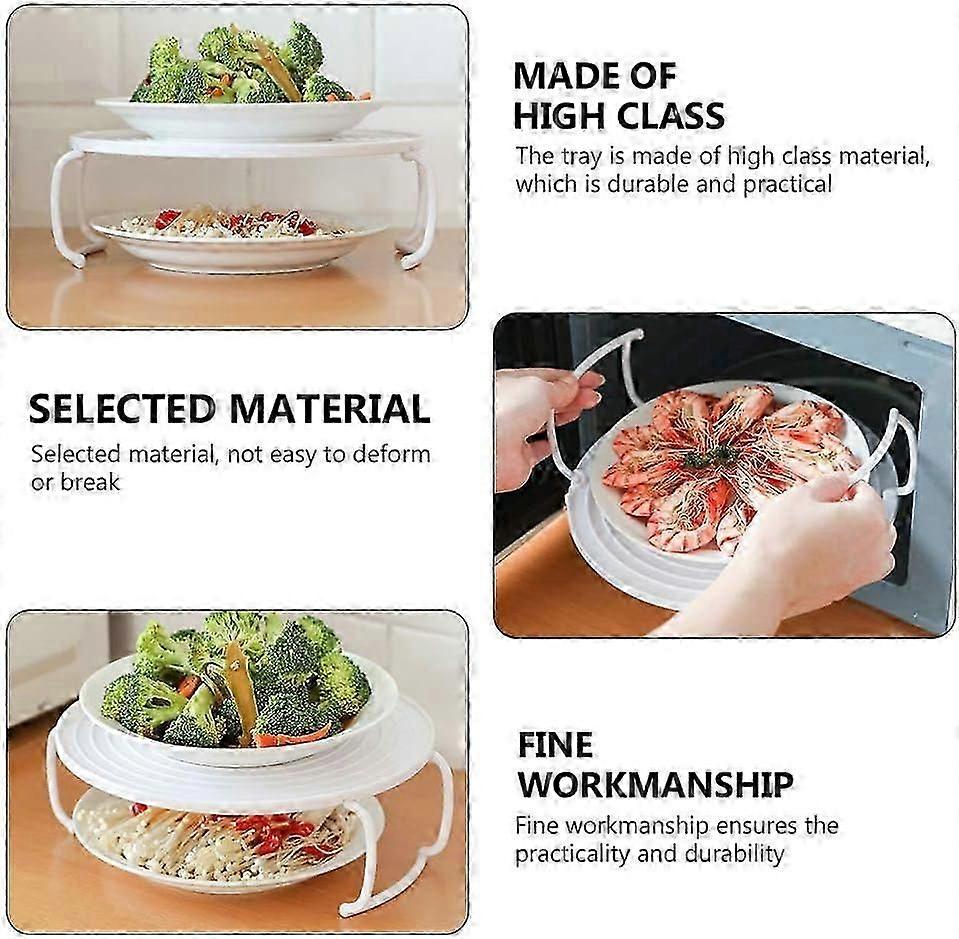 2pcs Microwave Plate Stacker Grill Rack Microwave Tray Plastic Baking ...