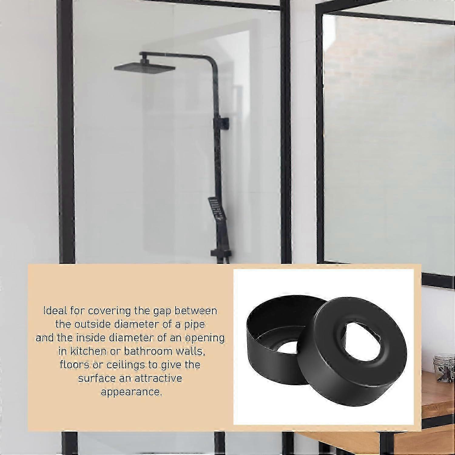 25mm Stainless Steel Shower Mixer Rosette - Black Faucet Cover for ...