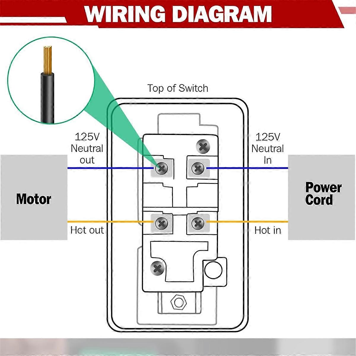 120V/230V Dual Voltage Single Phase on/Off Switch, 3HP, Fits Table Saw ...