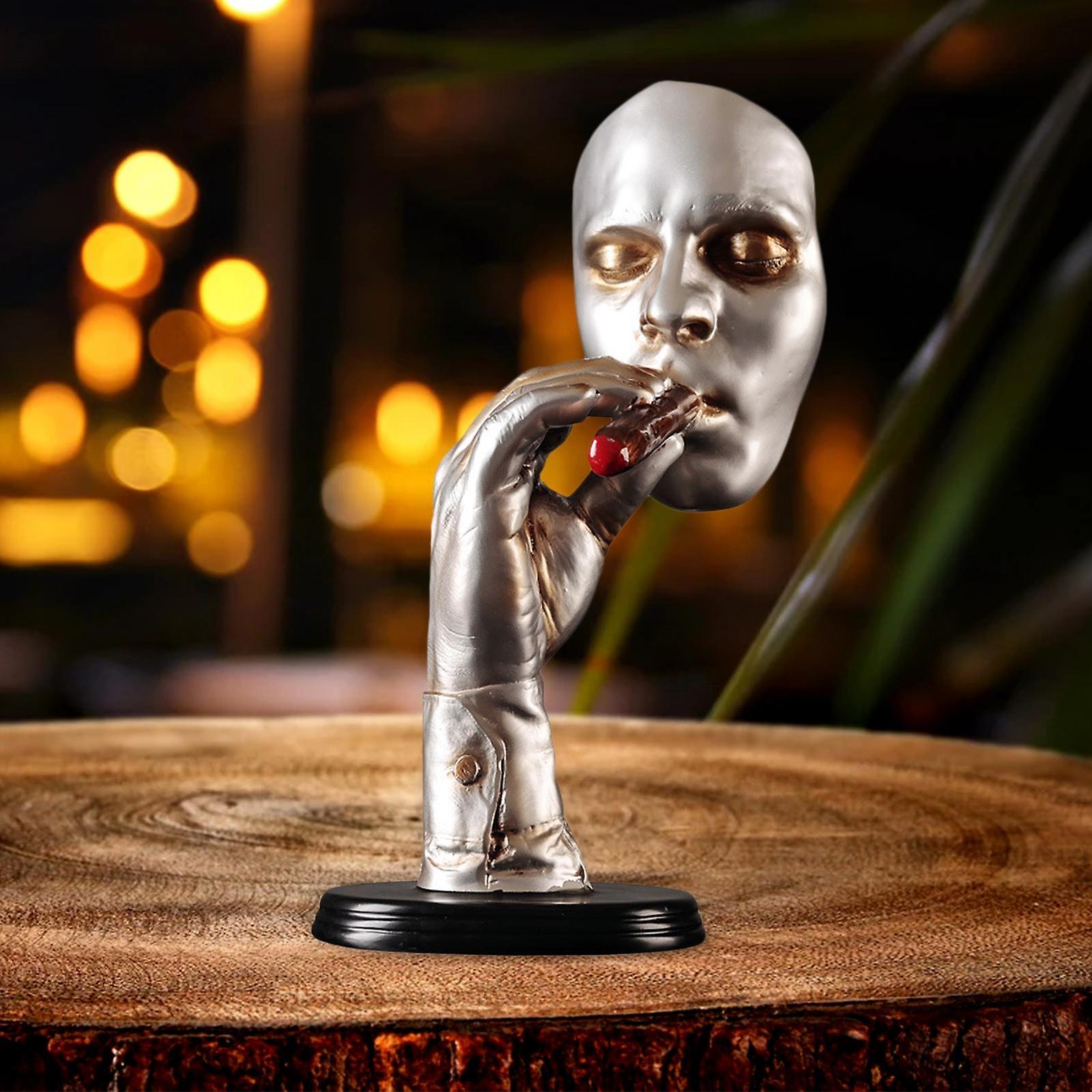 Face Statues Smoking Man Sculpture Male Face Hand Abstract Ornament ...