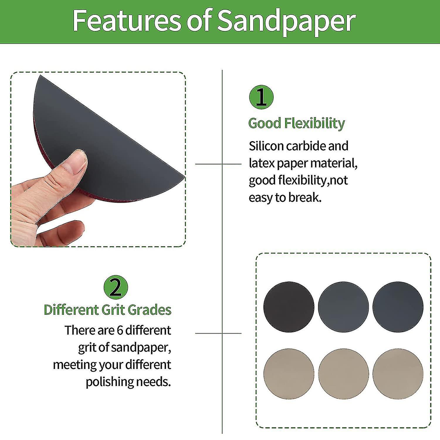 30 Pieces 125mm Wet Dry Sandpaper, Round Sanding Discs, Orbital Sander ...