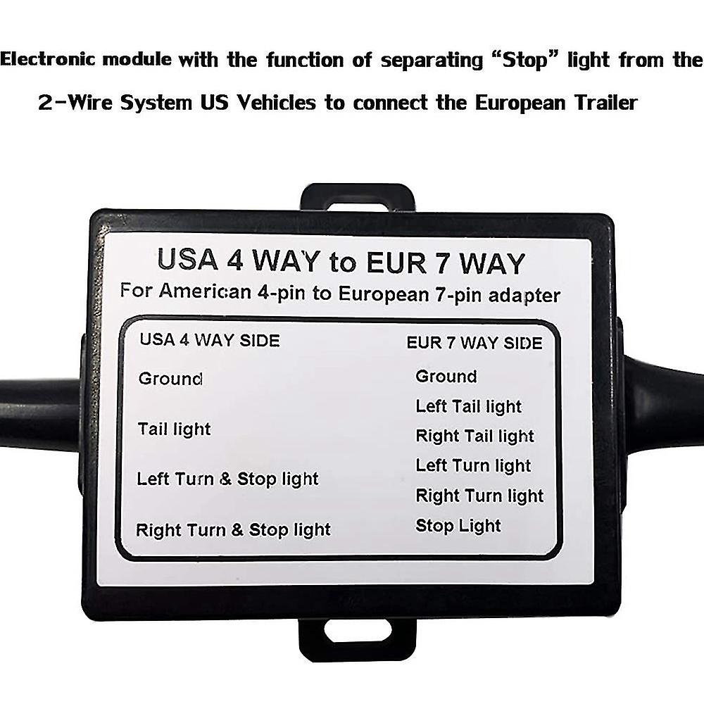 Us to Europe Trailer Light Converter 4 Way Flat Socket (american ...